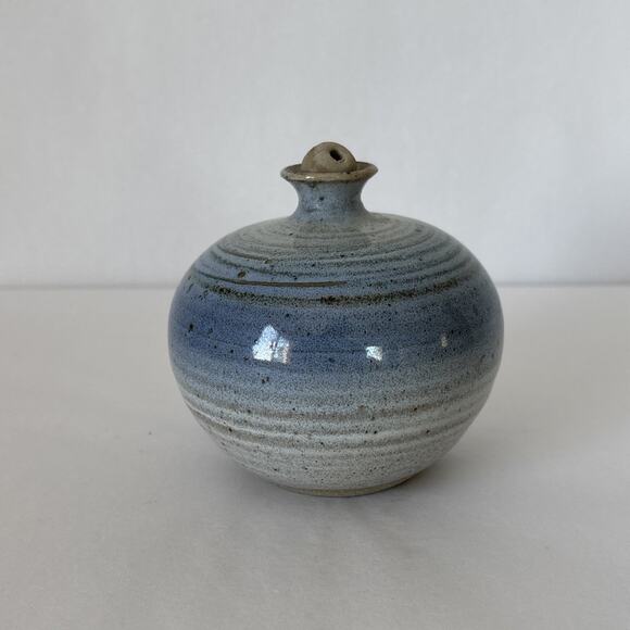 Pringle Pottery | Accents | Pringle Art Pottery Oil Lamp 4 Blue Striped ...